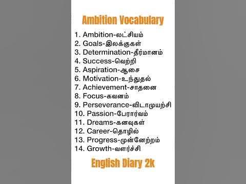 Ambition Vocabulary | Words of the day | #english #vocaboftheday - YouTube
