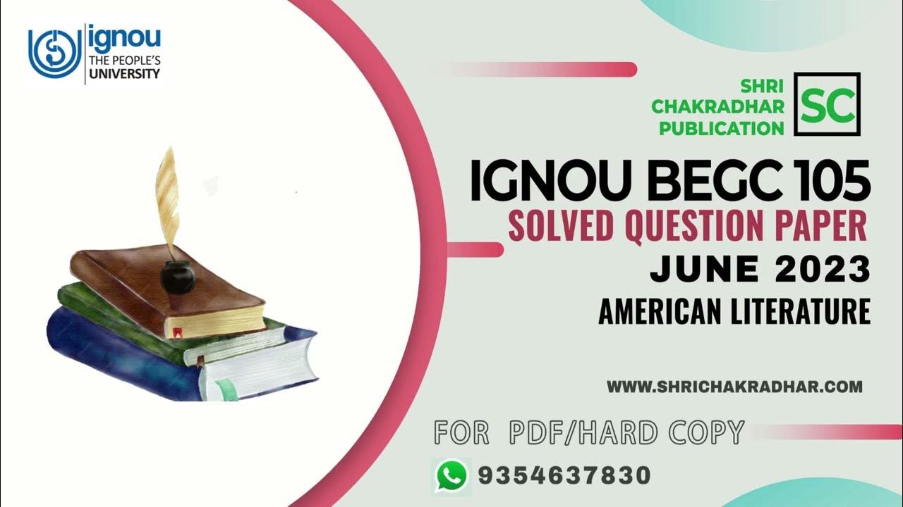 IGNOU BEGC 105 Previous Year Solved Question Paper (June 2023) | IGNOU BAEGH | IGNOU Question ...