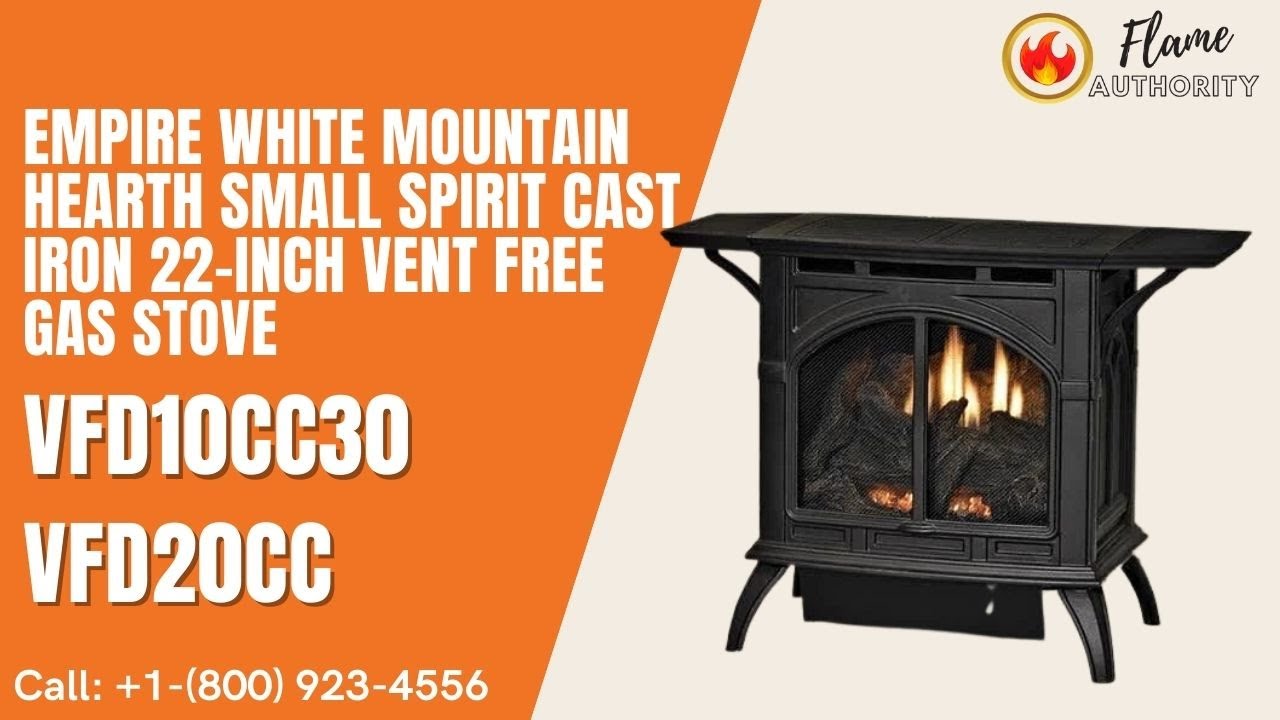 Empire White Mountain Hearth Small Spirit Cast Iron 22-inch Vent Free ...
