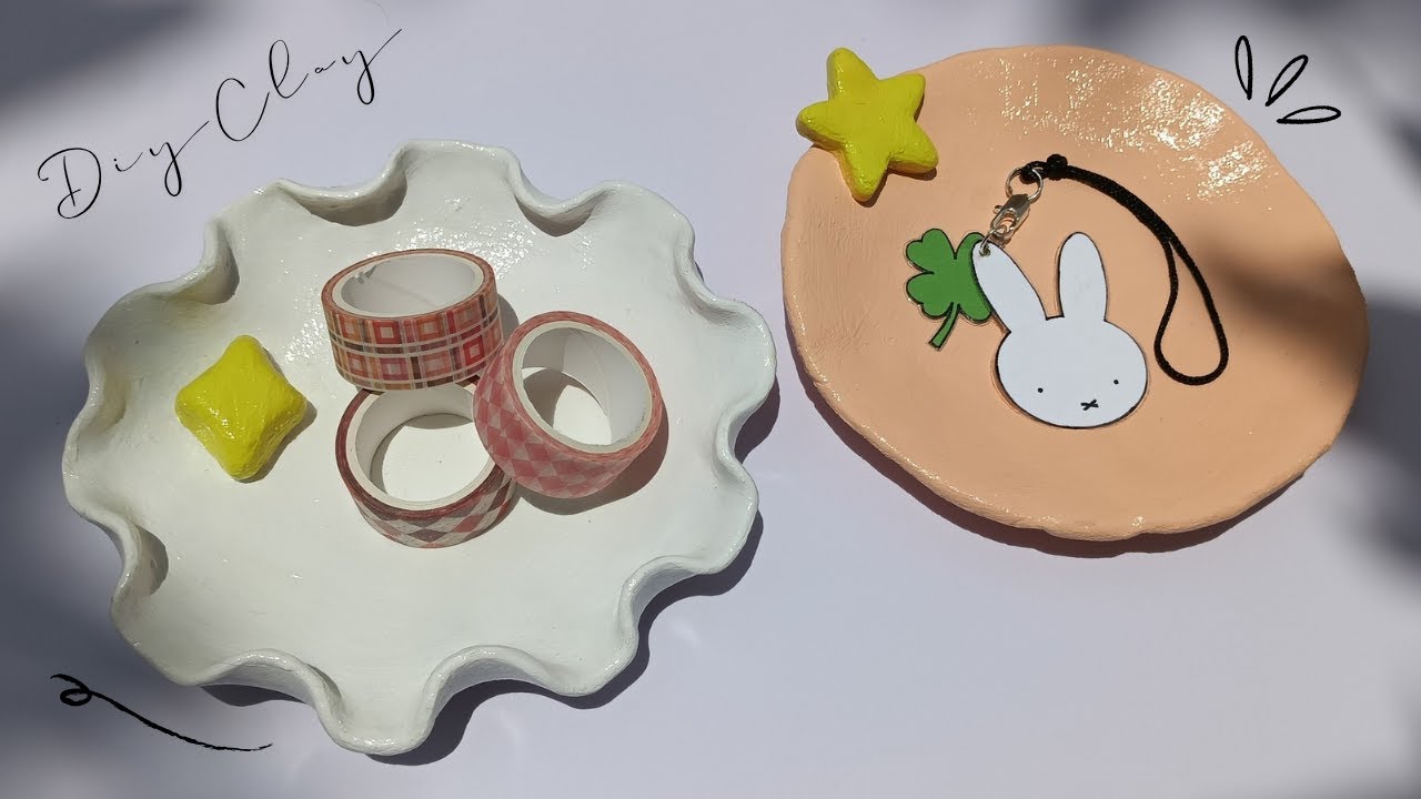 Easy Air Dry Clay Trays 🍑 | Cute & Functional! - YouTube