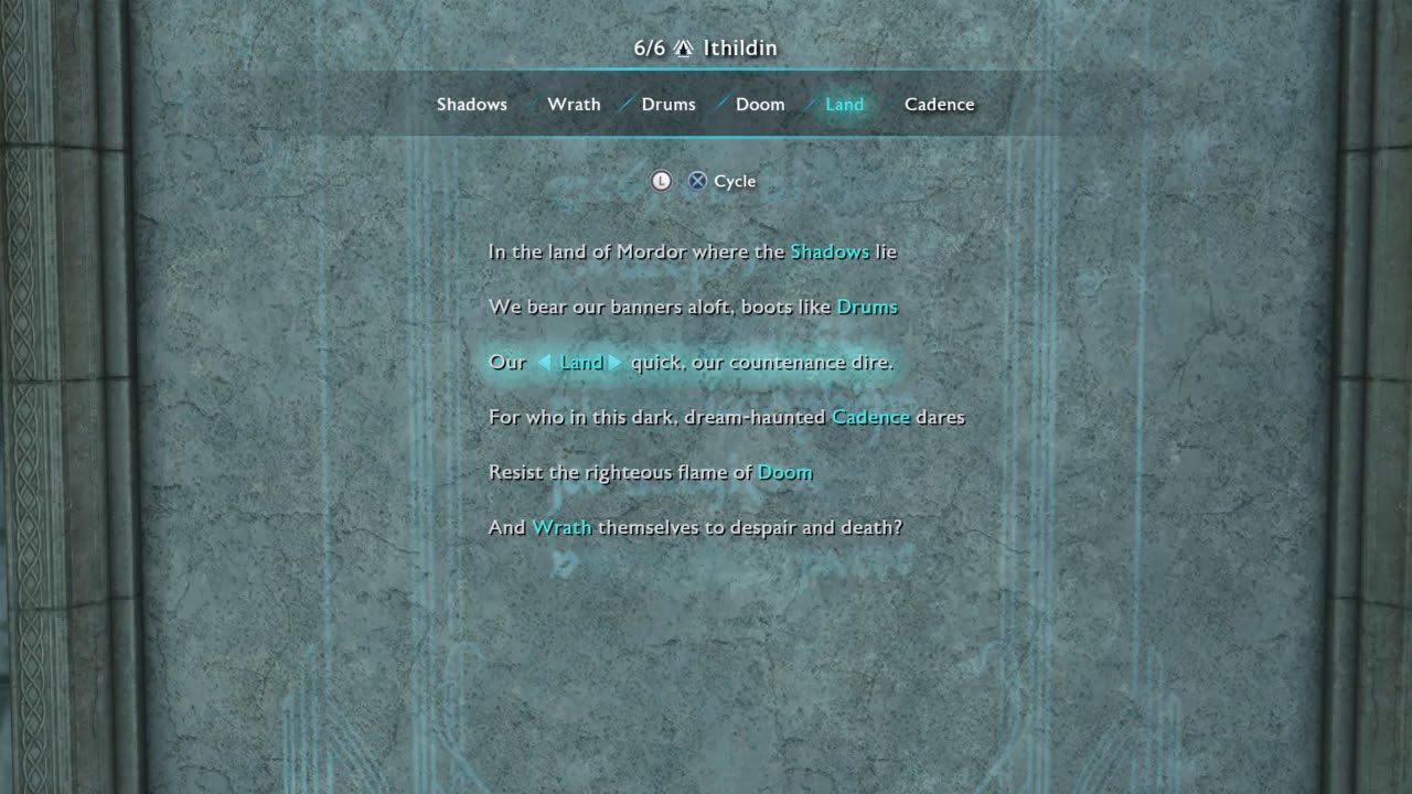 Middle-earth Shadow of War Ithildin First Poem - YouTube