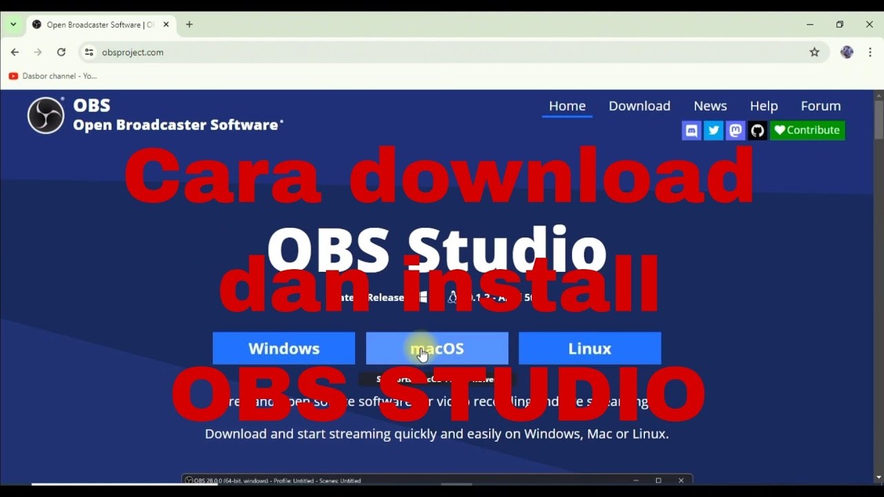 Cara download dan install aplikasi OBS Studio di Laptop atau PC - YouTube
