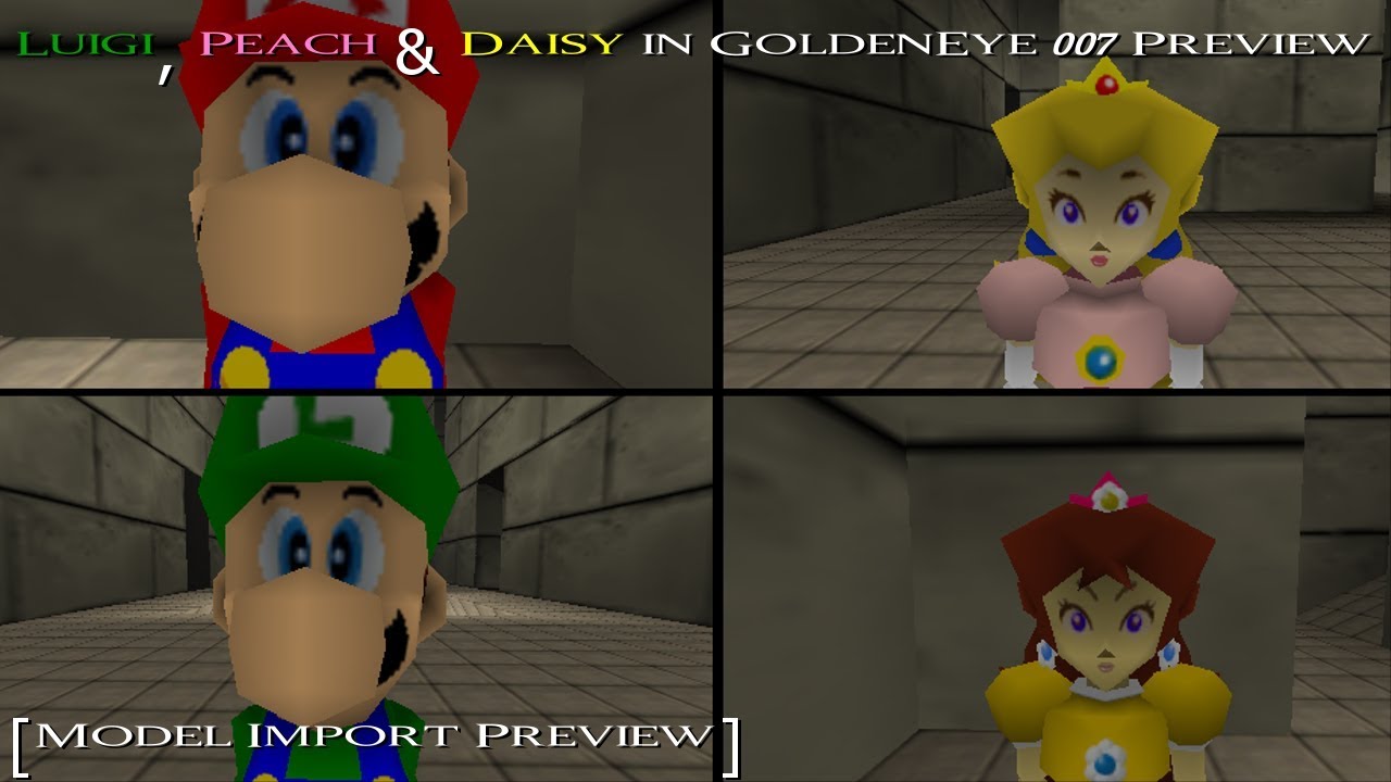 Luigi, Peach & Daisy in GoldenEye 007 Preview [Model Import Preview ...