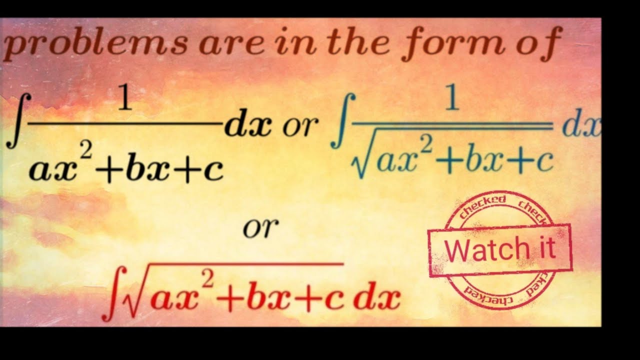 Special methods in integration-method1 - YouTube