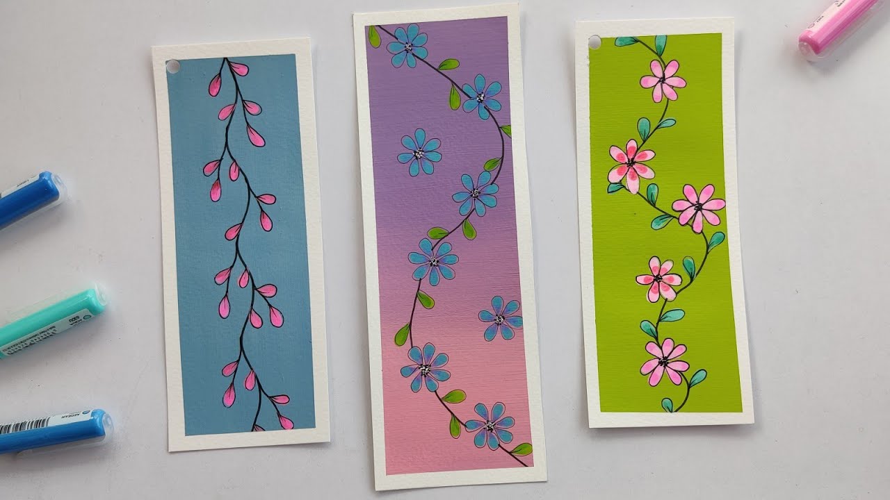 Easy viral bookmark painting/tutorial #viral #art #trending #tutorial # ...