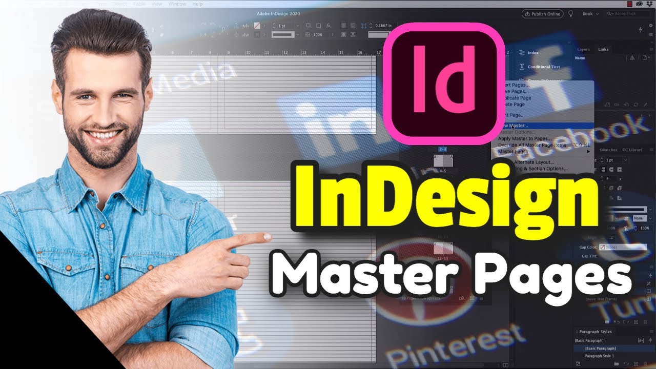 Adobe InDesign การสร้าง Master Pages - YouTube