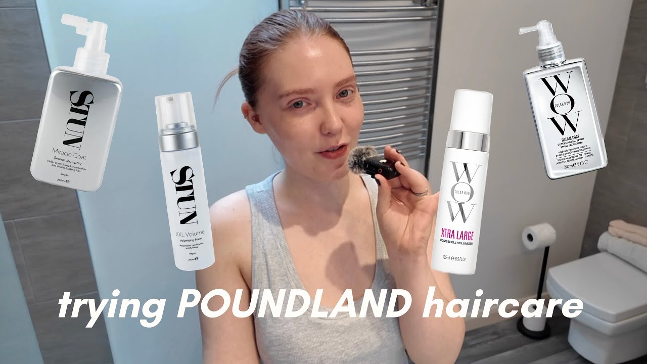 trying POUNDLAND haircare | color wow DUPES?! - YouTube