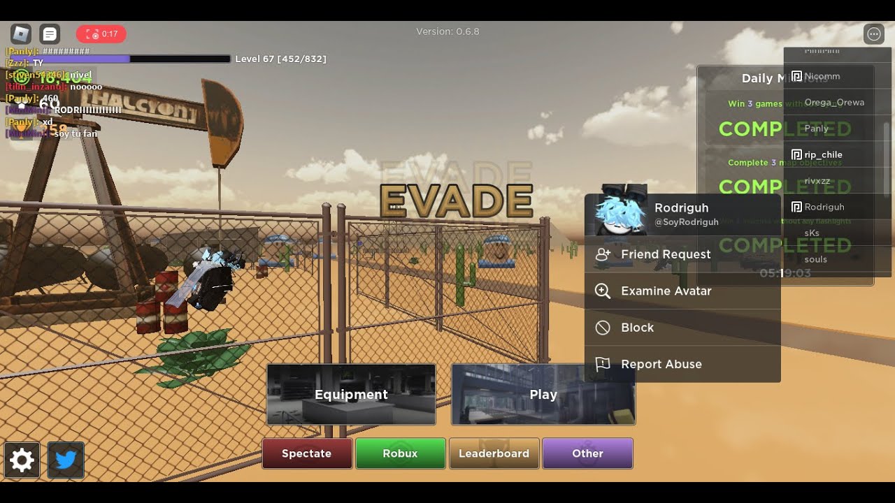 Me encontré a @rodriguh en Roblox Evade - YouTube