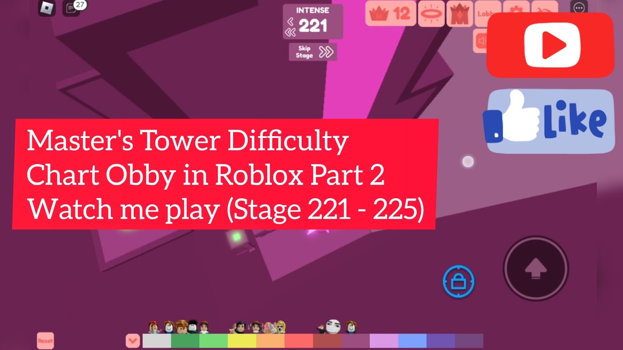 Master's Tower Difficulty Chart Obby in Roblox Part 2 - watch me play ...
