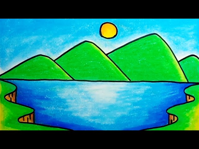 Lake Drawing For Kids Easy Drawing Ideas For Kids: Scenery Village