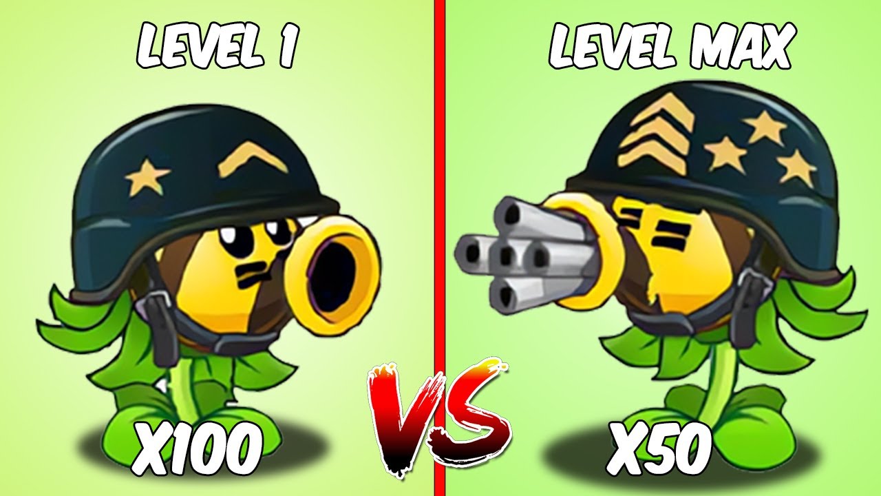 PvZ 2 - All Plants Level 1 x100 Vs Level Max x50 Vs 10 Pyramid-Head ...