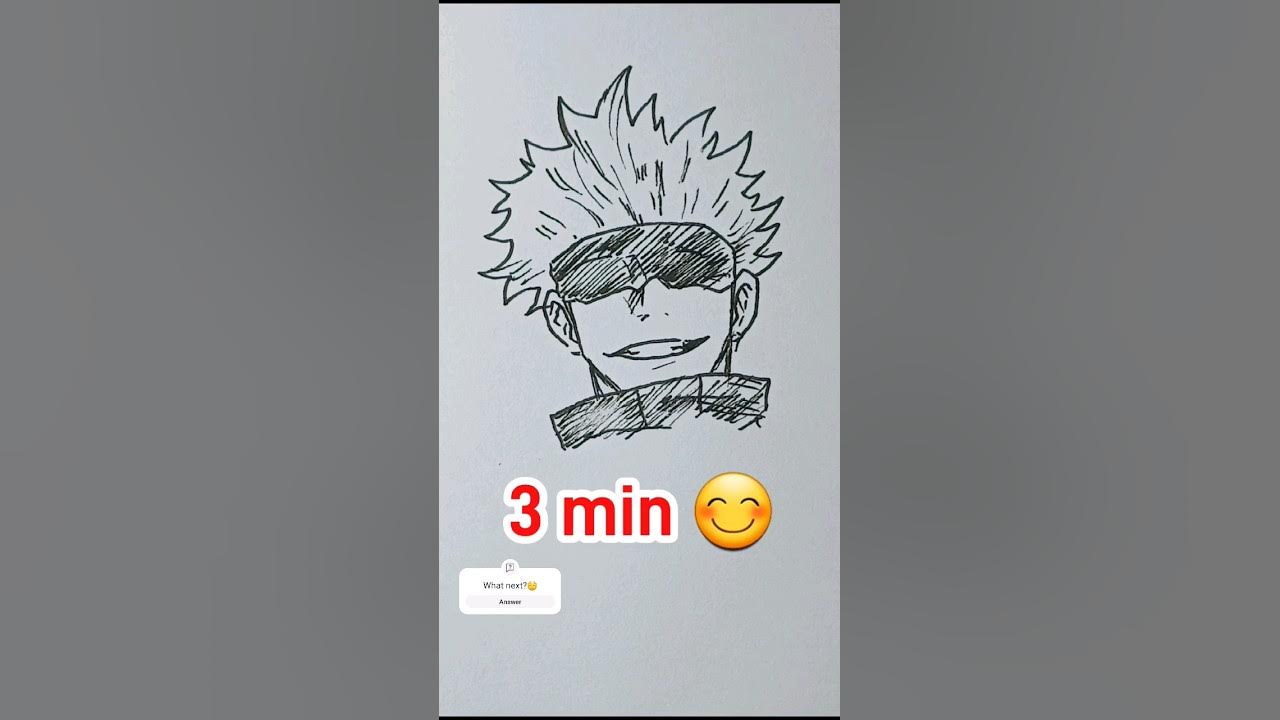 How to draw Satoru Gojo in 5 sec, 30 sec, 3 min and 5 min ...