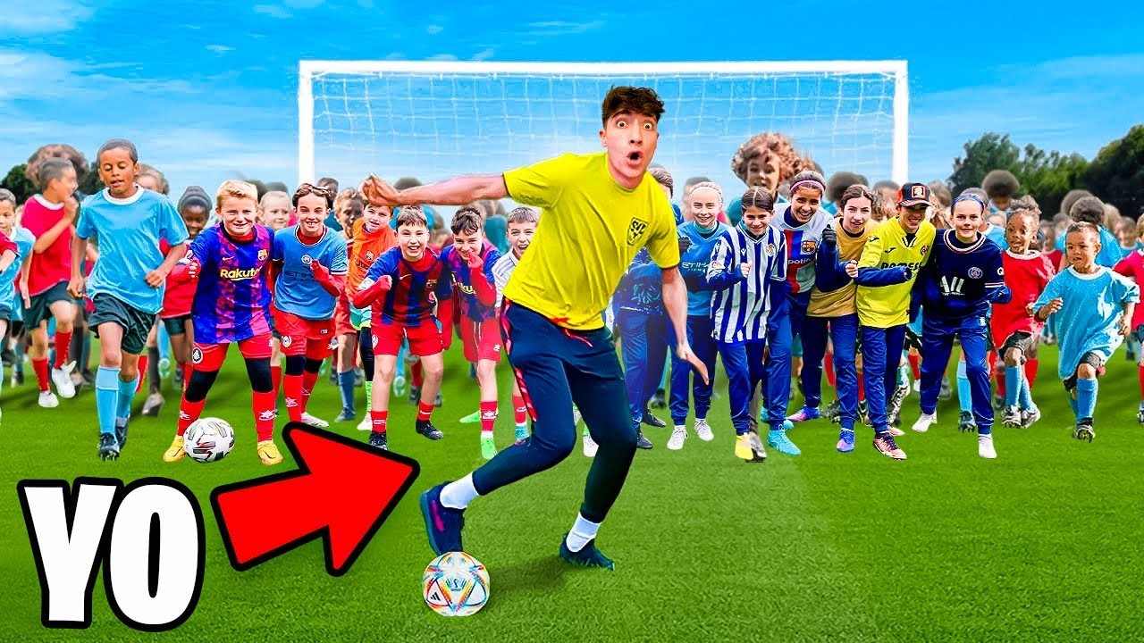 Me ENFRENTÉ a 100 NIÑOS PROMESAS del FÚTBOL en un PARTIDO! - YouTube