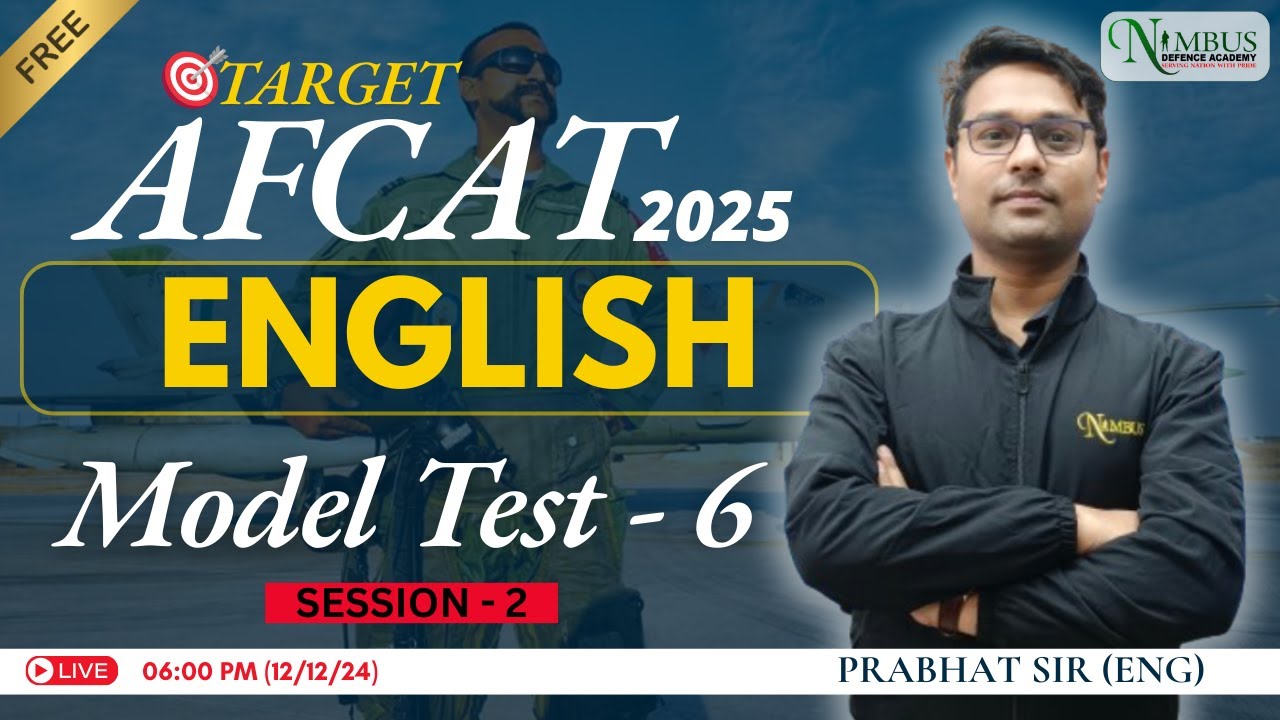 ENGLISH || MODEL TEST PAPER 06 || AFCAT 01 2025 || BY PRABHAT SIR||# ...