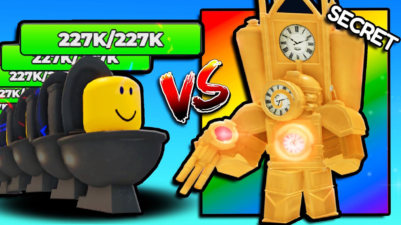 0.025% SECRET HUGE CLOCK FIGHTER vs. 1000 SKIBIDI TOILETS! - YouTube