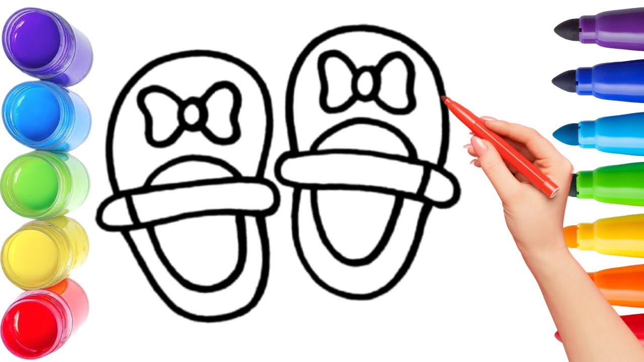 How To Draw cute shoe Drawing, Painting & Coloring For Kids and ...