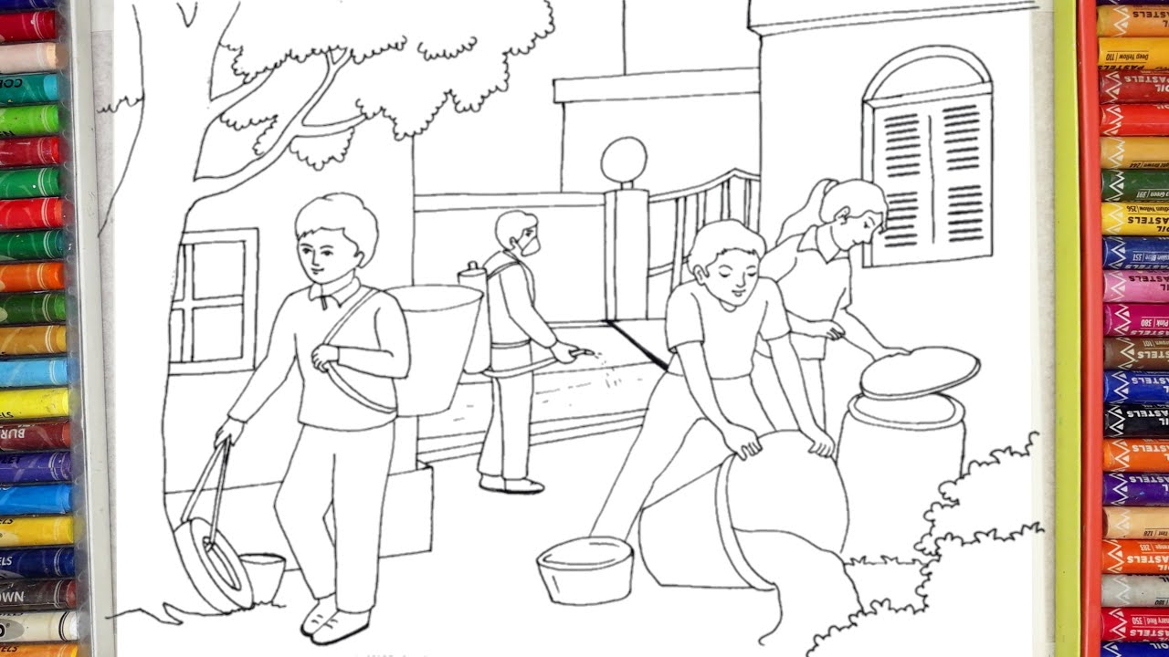 Dengue awareness drawing with oil pastel part-1 || step by step Drawing ...