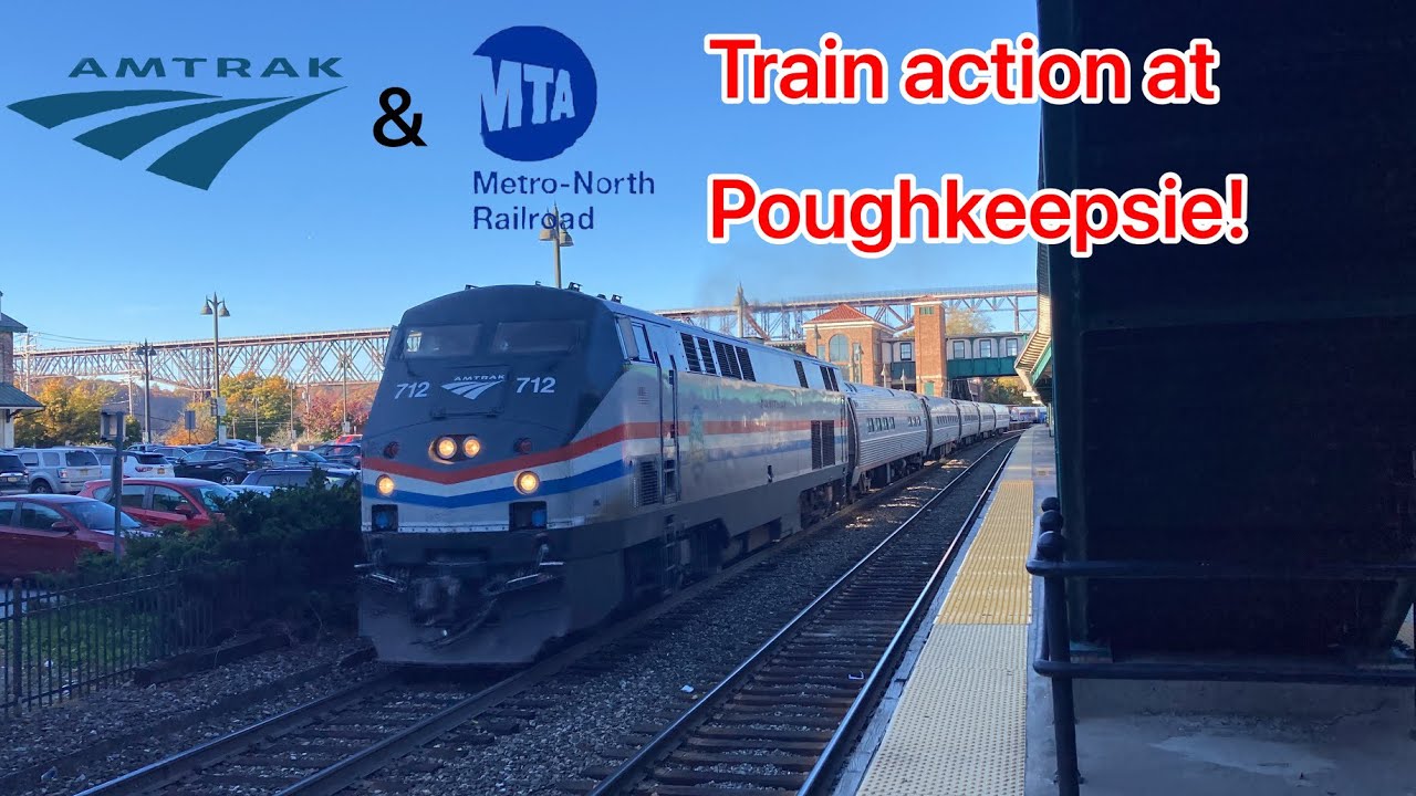 MTA Metro North Rail Road & Amtrak Empire Service train action ...