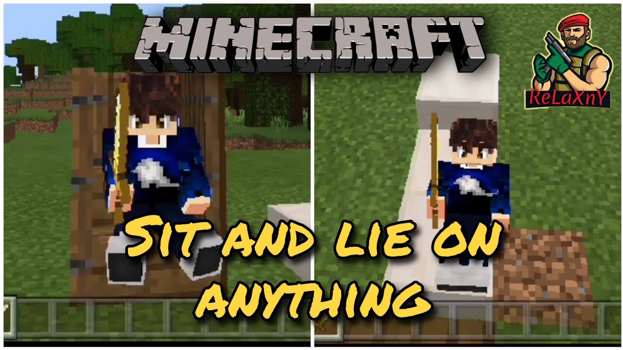 How to sit and lie in Minecraft PE. Simply Sitting Addon - YouTube