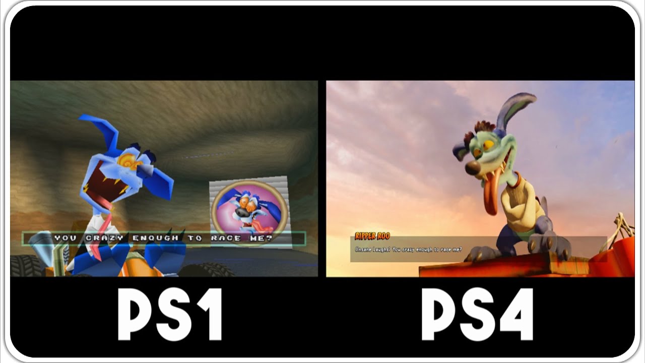 Crash Team Racing Nitro-Fueled Comparison - PS1 vs. PS4 (Ripper Roo's ...
