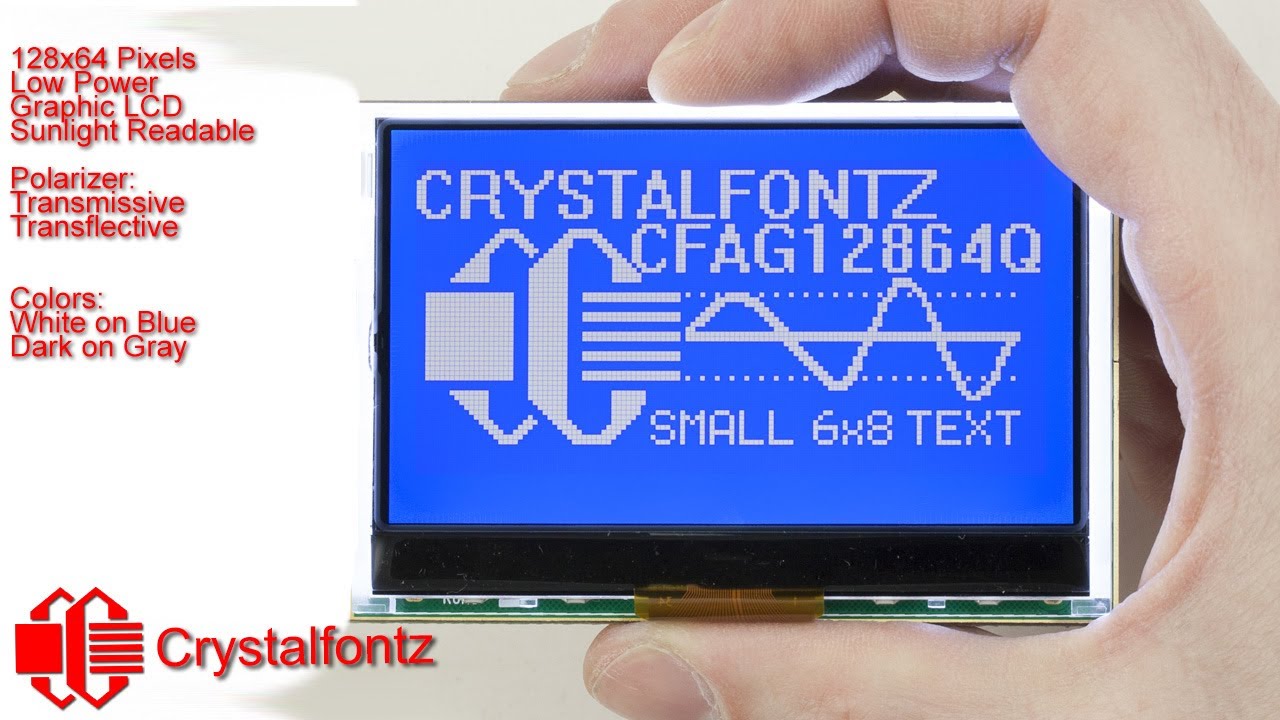128x64 Low Power + Sunlight Readable Graphic LCD - YouTube