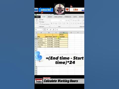Calculate Working Hours in Excel! Tips and Tricks. - YouTube