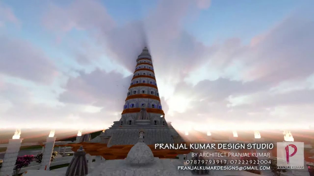 Deoghar Temple Design by Architect Pranjal Kumar - Flythrough - YouTube