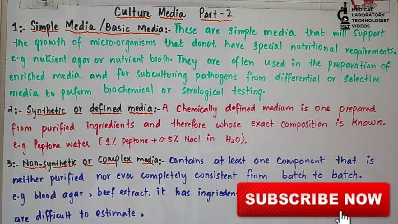 Culture Media classification on the base of composition,Part 2 - YouTube