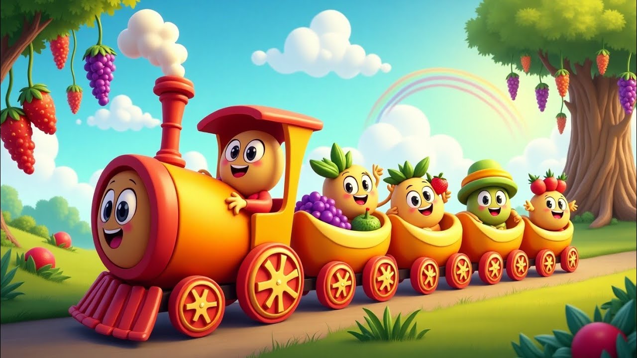 The Fruit Train |A Fun Kids’ Poem 🍎🍇🥭 #kids #baby #fruits #Train # ...