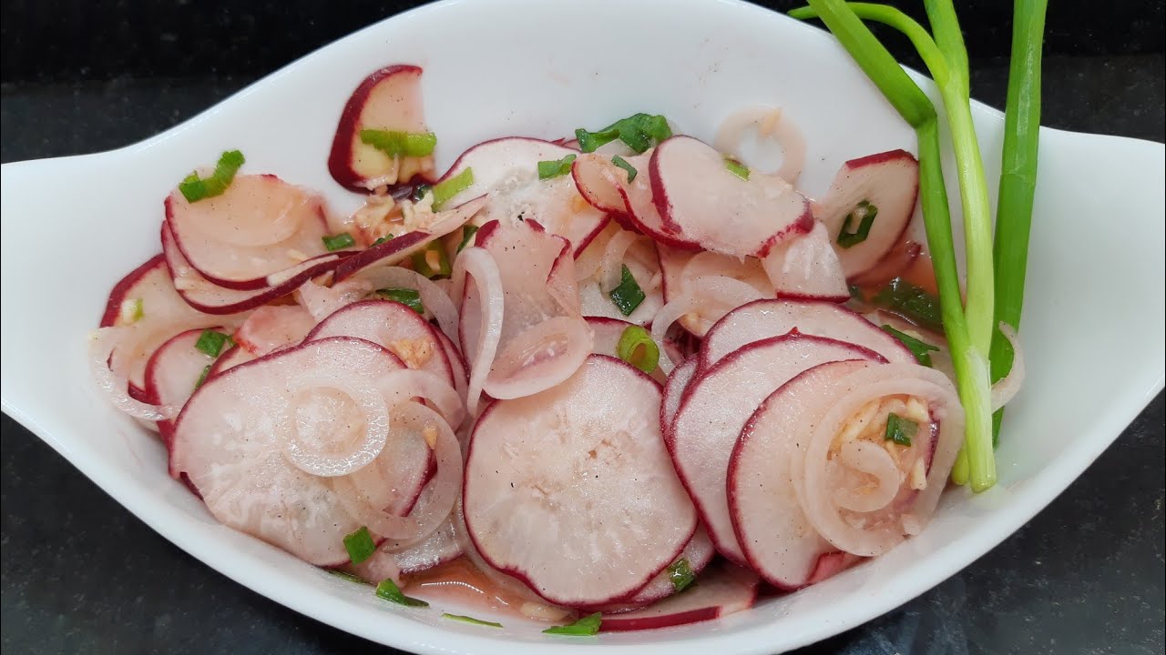 COMO FAZER SALADA DE RABANETE TEMPERADO - YouTube
