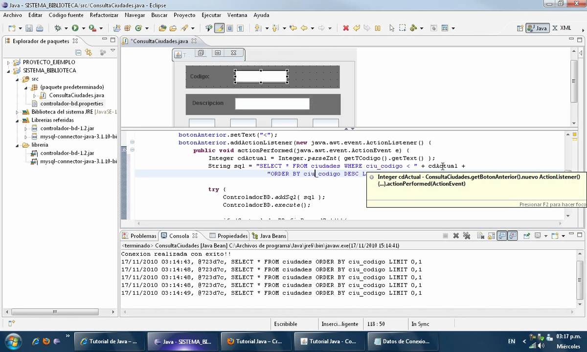 Tutorial Java-Consulta de registros fácil en Java Swing 3/3 - YouTube