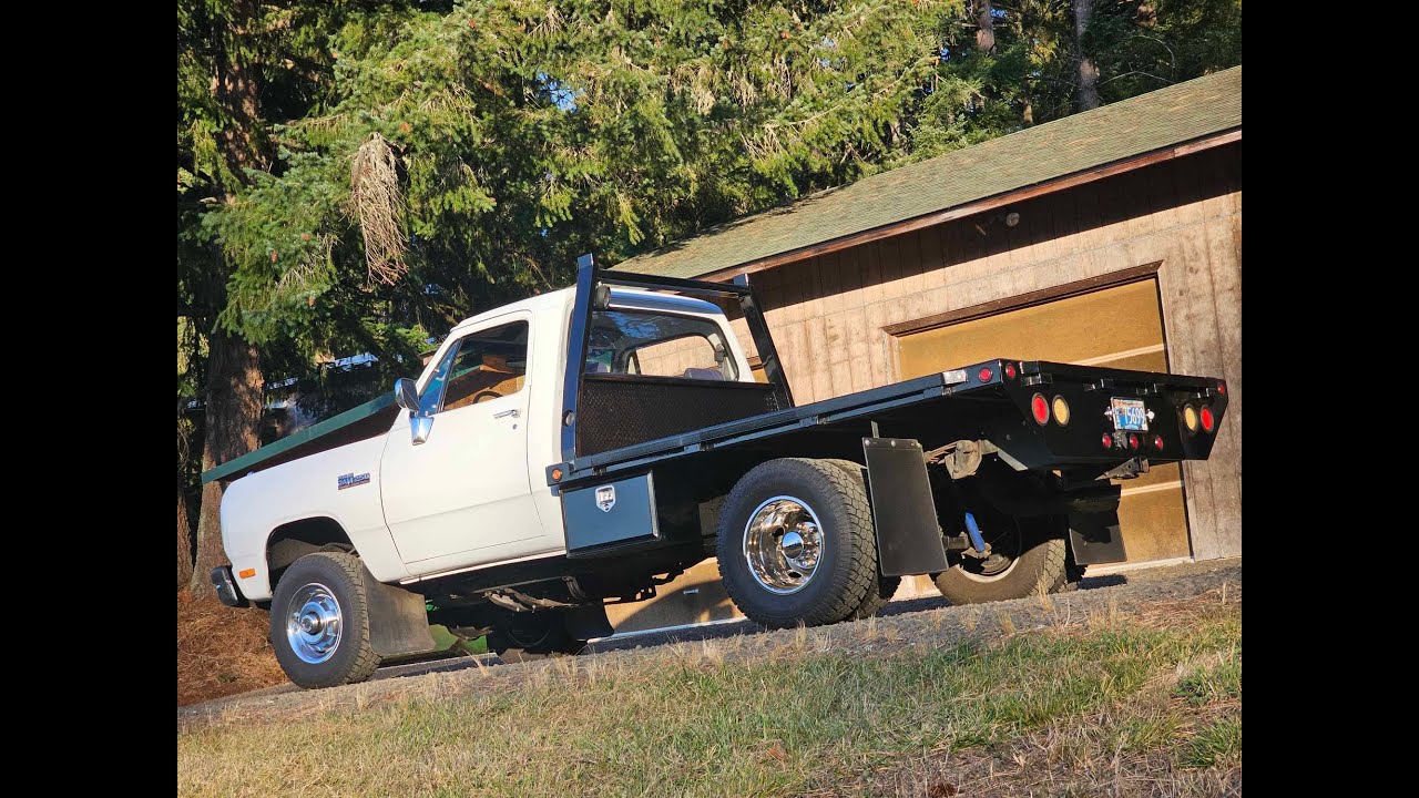 SOLD: 1993 Dodge W250 Dually flatbed 4x4 diesel truck in great ...