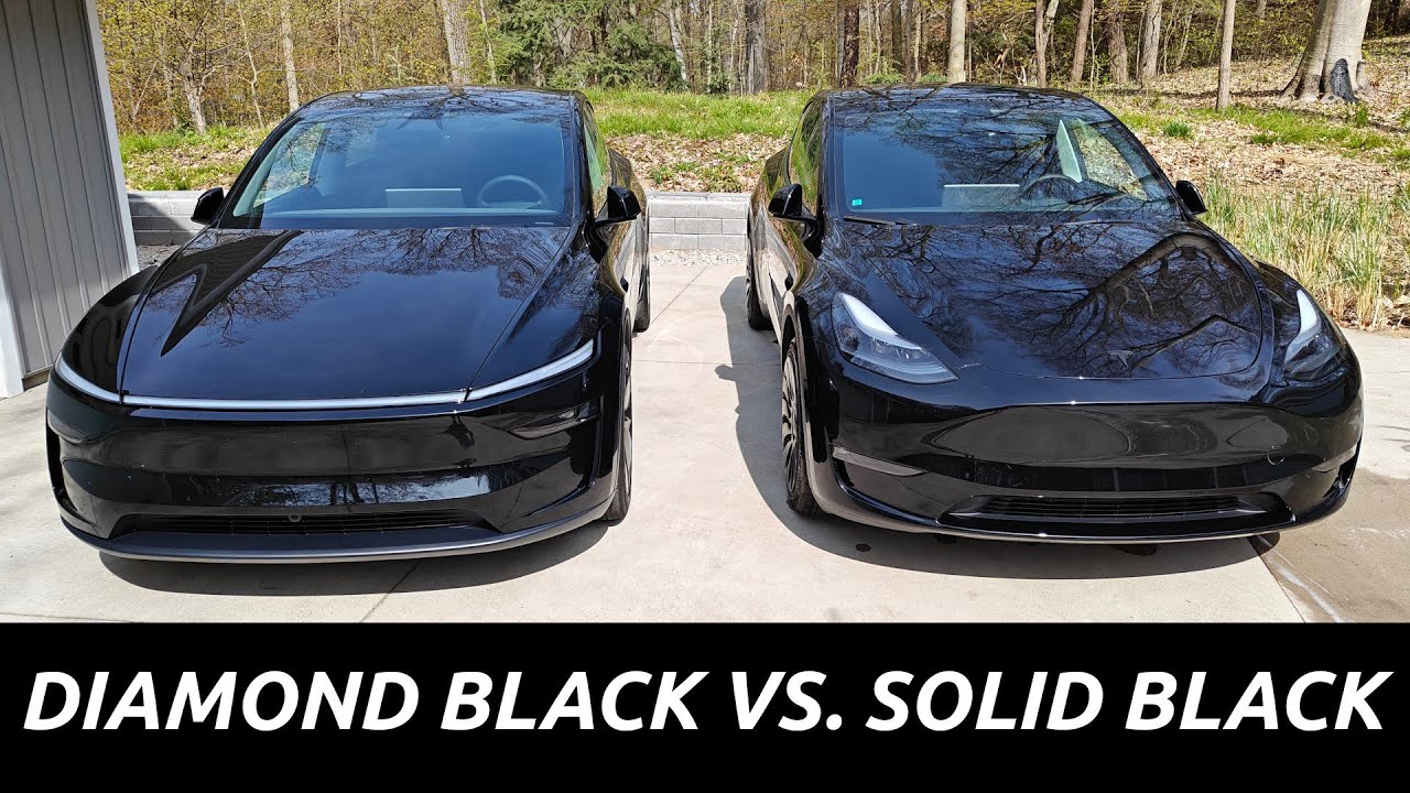 Tesla Diamond Black vs. Solid Black Paint - No Talking, Just Paint For ...