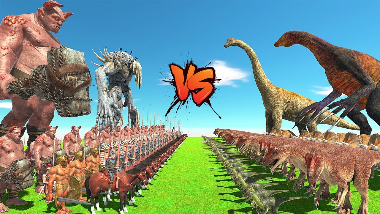 DINOSAURS VS HUMAN FIGHT - Animal Revolt Battle Simulator - YouTube