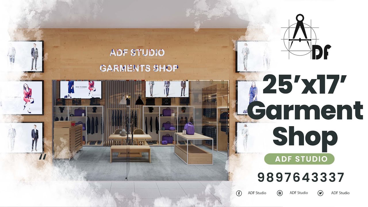25x17 Readymade Garment Shop Interior Design | Cloth Shop Interior ...
