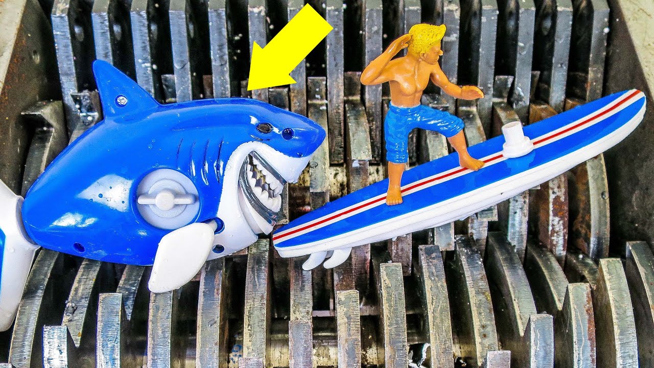 SHREDDING SHARK AND SURFER WIND UP TOYS! HOW TO RECYCLE PLASTIC! WHAT'S ...