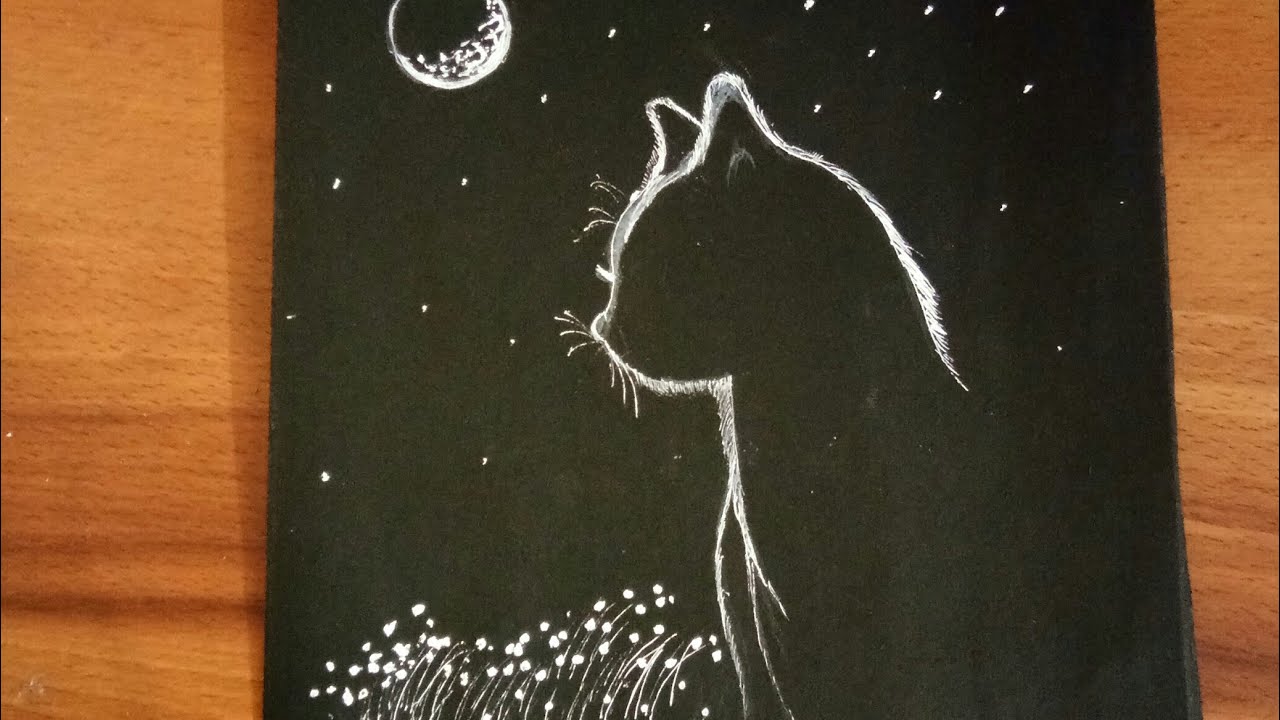 painting on black paper | whitener or correction pen painting painting ...