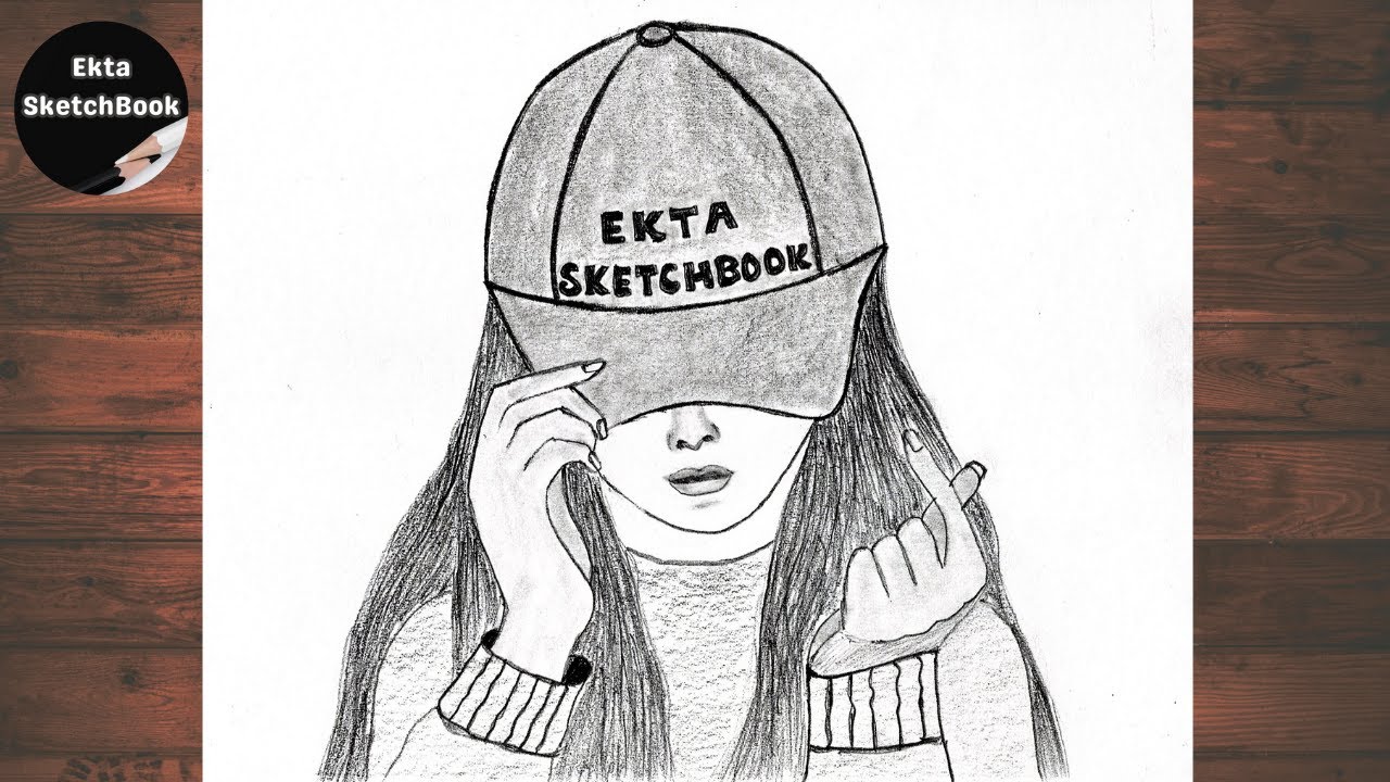 How to draw a Girl with Cap || Easy drawing of a beautiful girl | Step ...