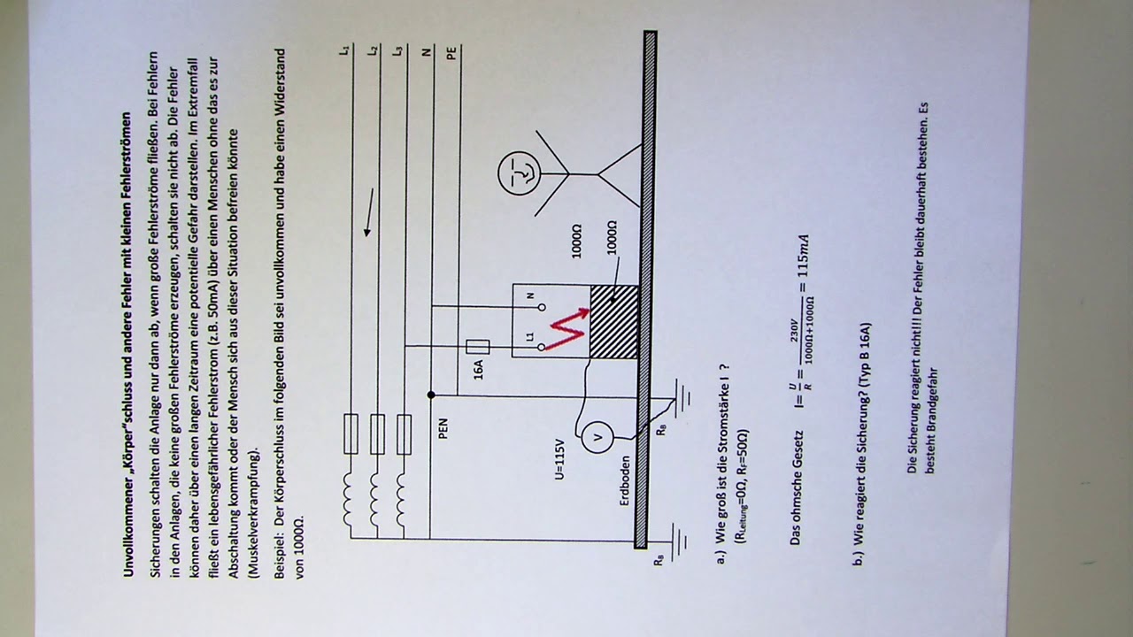 TT-System / TN-C-S-System / Sicherungen RCD Teil2 / Elektrotechnik ...