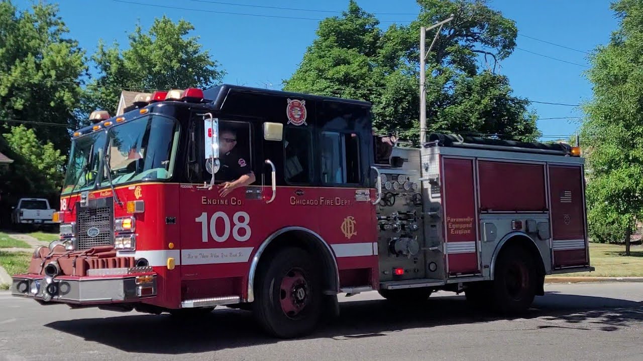 chicago fire department engine 108 responding - YouTube