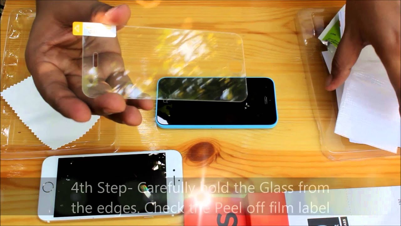 Graphene Armor Glass Tempered Glass Installation on iPhone 5C 2015 ...