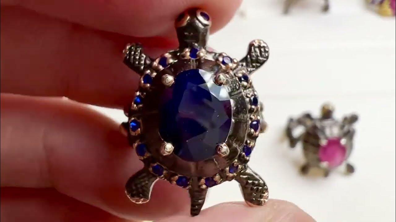Кольцо «черепашка» с сапфиром - YouTube