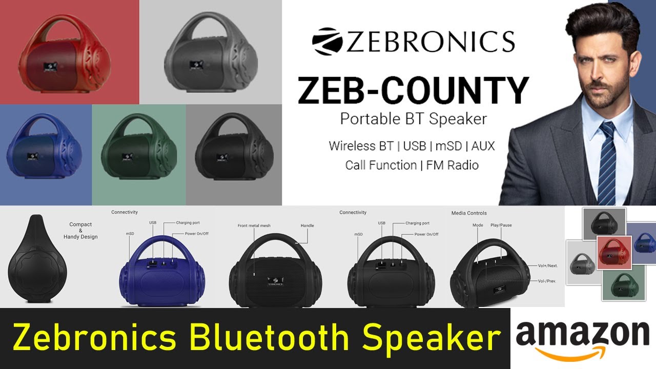 Zebronics Zeb county Bluetooth Speaker With Built in Fm Radio Zeb ...
