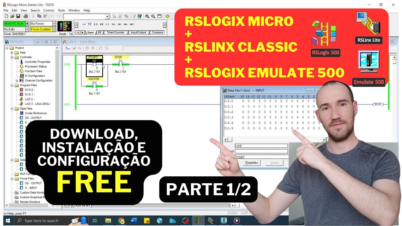 🌟Baixe SIMULADOR DE CLP Gratuito! RSLogix 500 + Emulador + RSLinx (PARTE 1/2) - YouTube