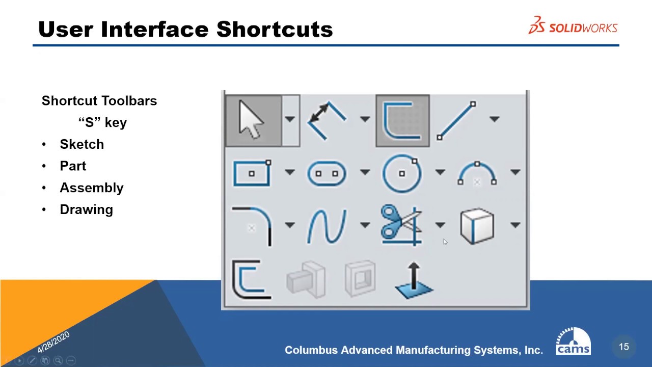 SolidWorks - User Interface Shortcuts Webinar 4/28/2020 - YouTube