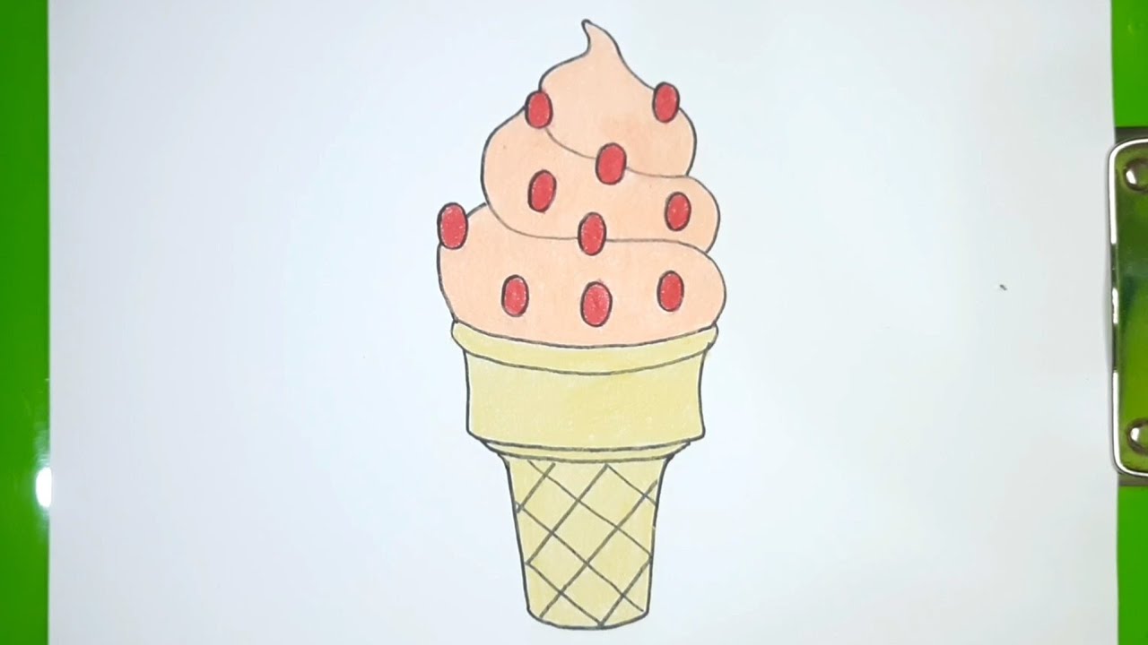 Menggambar dan Mewarnai Es Krim - Drawing and Coloring Ice Cream - YouTube