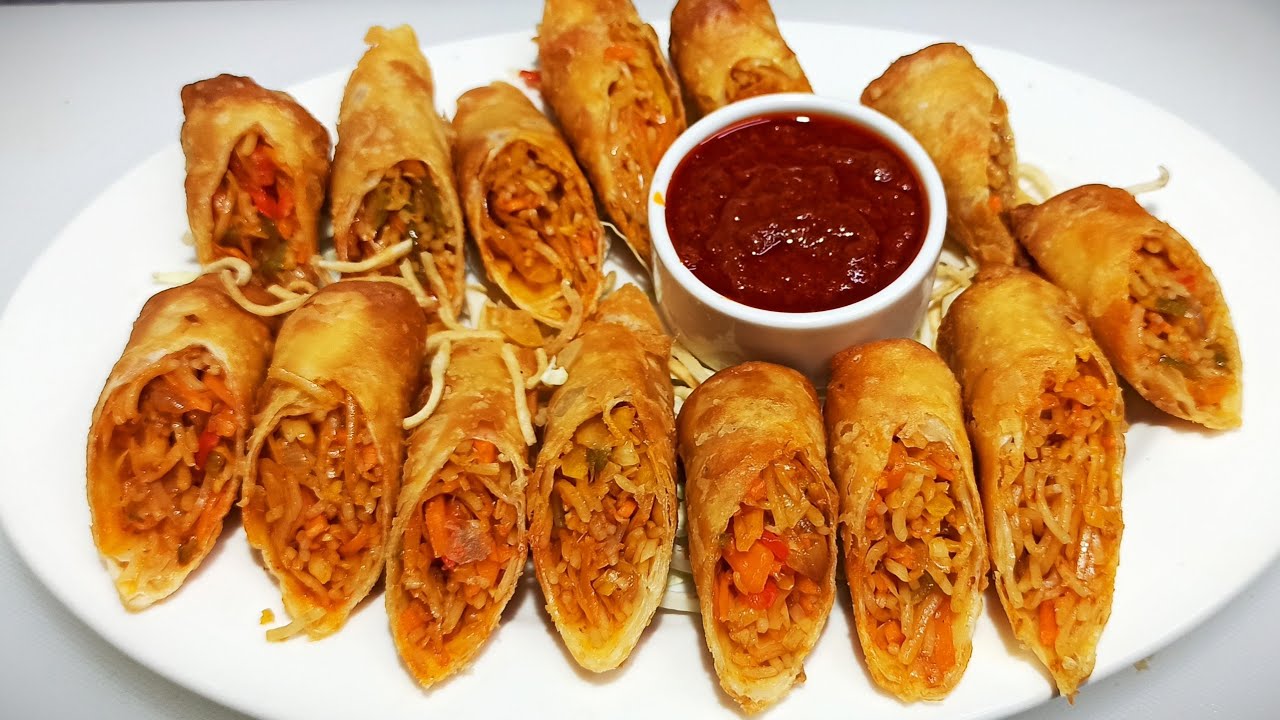 Crispy Spring Rolls Restaurant Style | स्प्रिंग रोल रेसिपी | Lemon ...