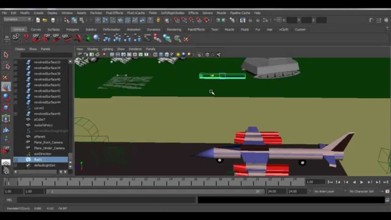 Fluid Effects Dynamics Producing Jet trail Maya - YouTube
