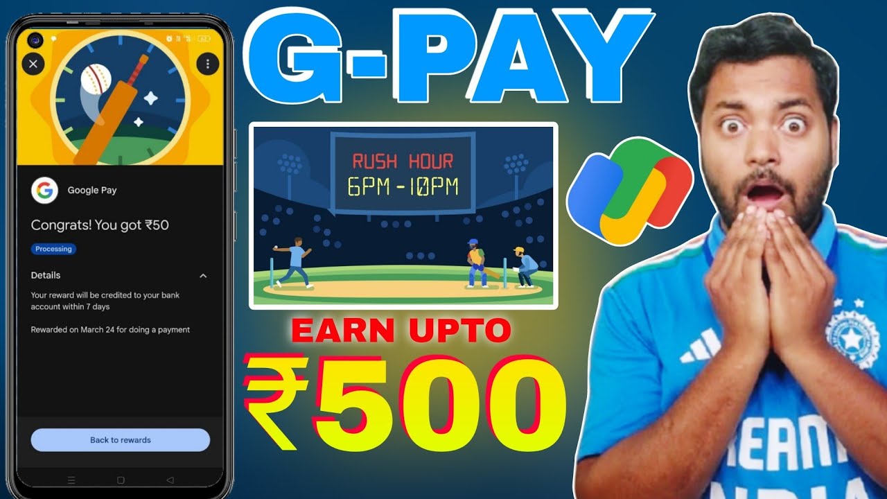 Google Pay Rush Hour Offer 🔥 Google Pay New Offer | G-pay Rush Hour ...
