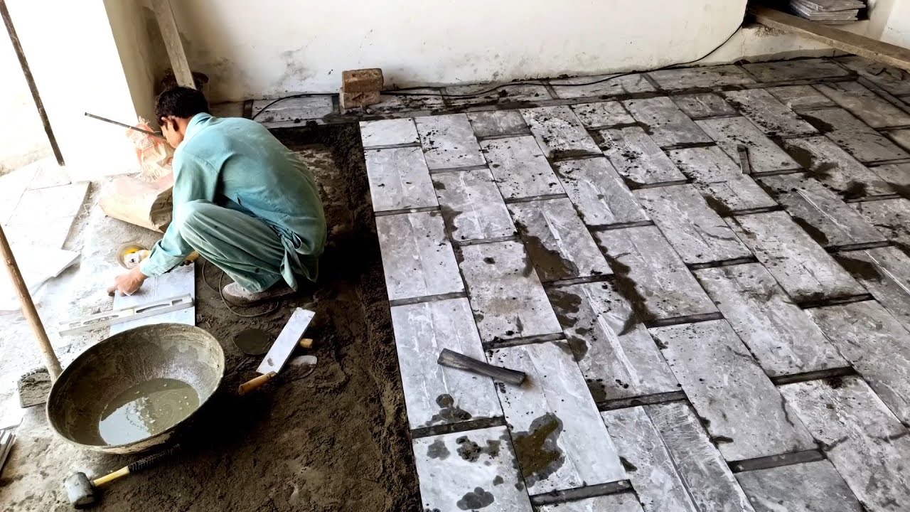 floor marble installation method how to install marble - YouTube